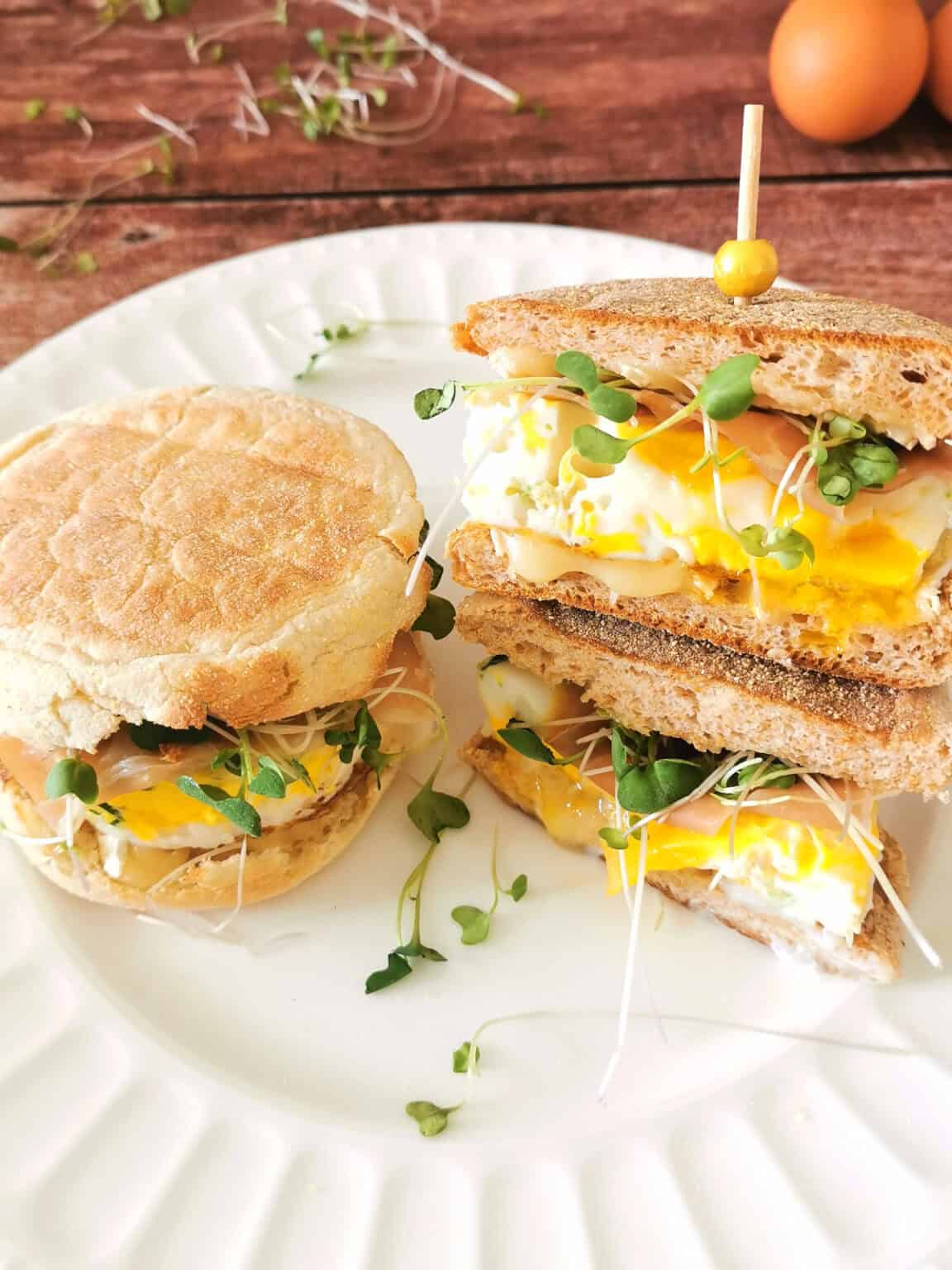 Broccoli Microgreens Breakfast Sandwich